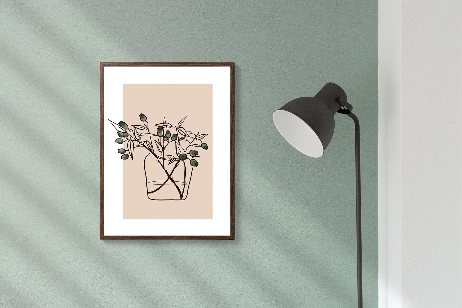 Olive Tree Line Drawing, Olive Fruits Kitchen Signs Wall Decor, Black ...