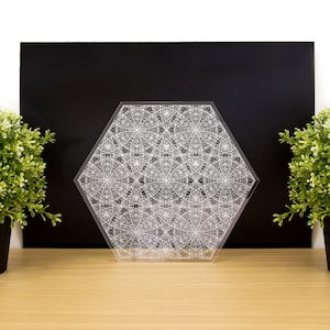 Flower of Life Crystal Grid Board, Meditation Decor, Manifesting ...