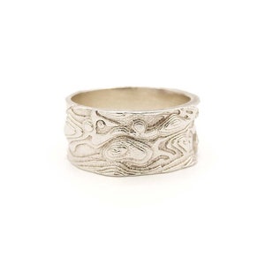 Guri Maya Ring - Guri Bori - Mokume Gane Ring - Silver Ring - 3D ...