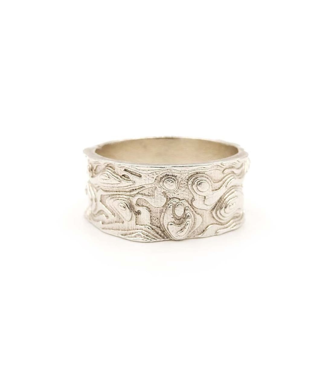 Guri Maya Ring - Guri Bori - Mokume Gane Ring - Silver Ring - 3D ...