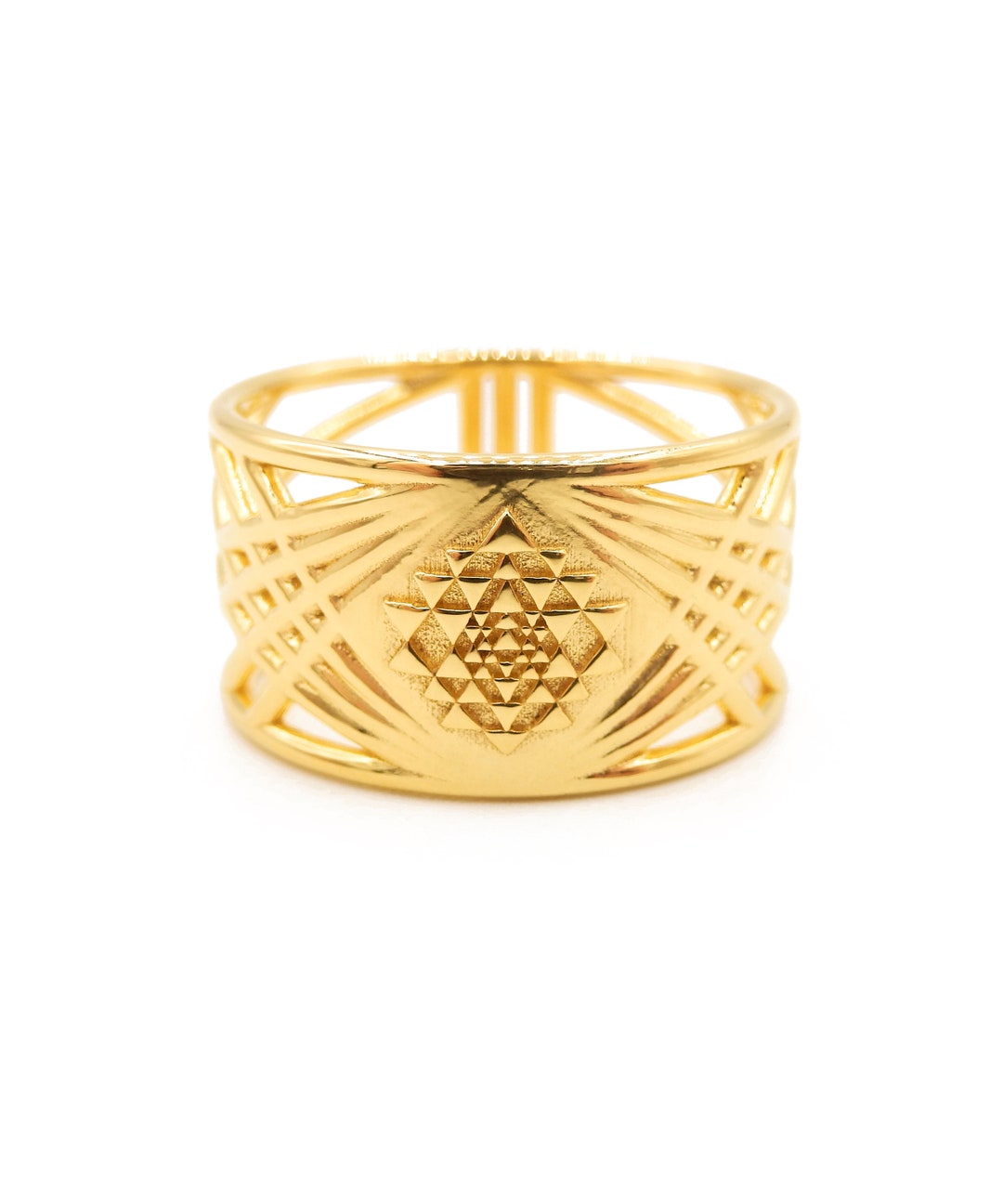 Sri Yantra Ring - Sacred Geometry Mandala - Sacred Geometry Ring ...