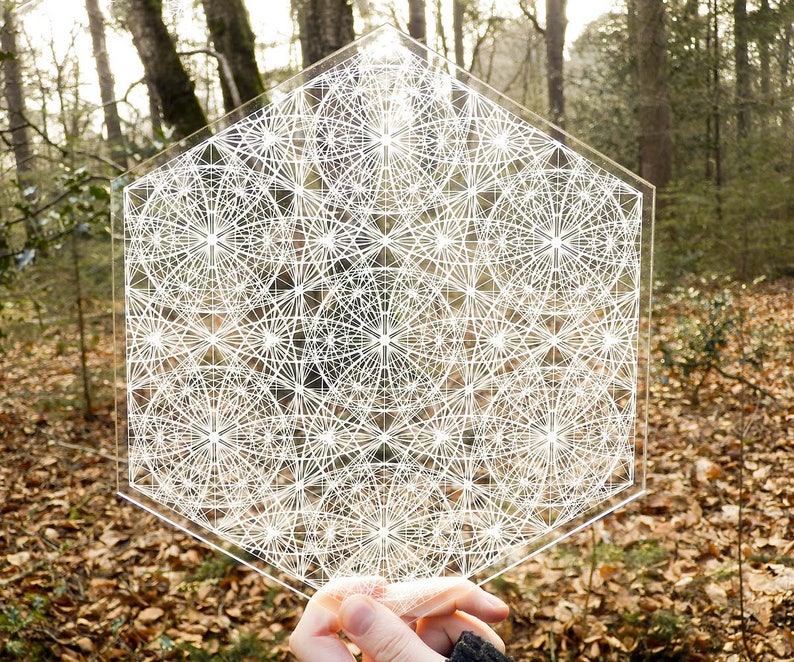 Flower of Life Crystal Grid Board Meditation Decor | Etsy