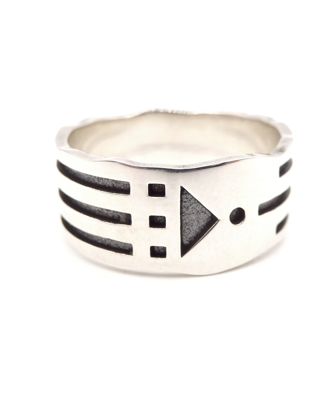 Atlantis Ring, Sacred Geometry Jewelry, Blackened Silver Ring Men ...