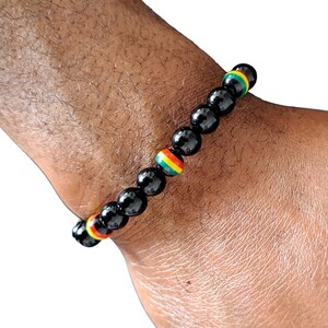 Black Obsidian Jamaica Ghana Reggae Rastafari Beads Energy Healing ...
