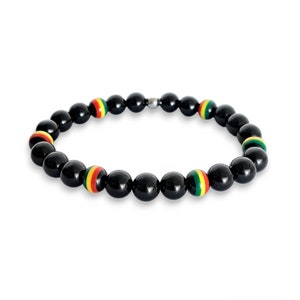 Black Obsidian Jamaica Ghana Reggae Rastafari Beads Energy Healing ...