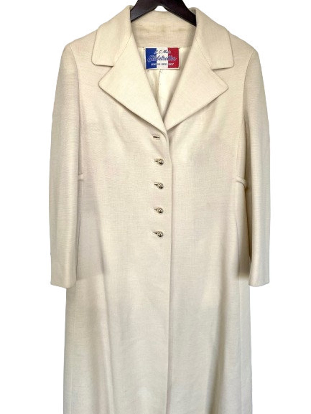 Ivory Trench Coat, Vintage 1960s LC Maes Globetrotter Waterproof Ivory ...