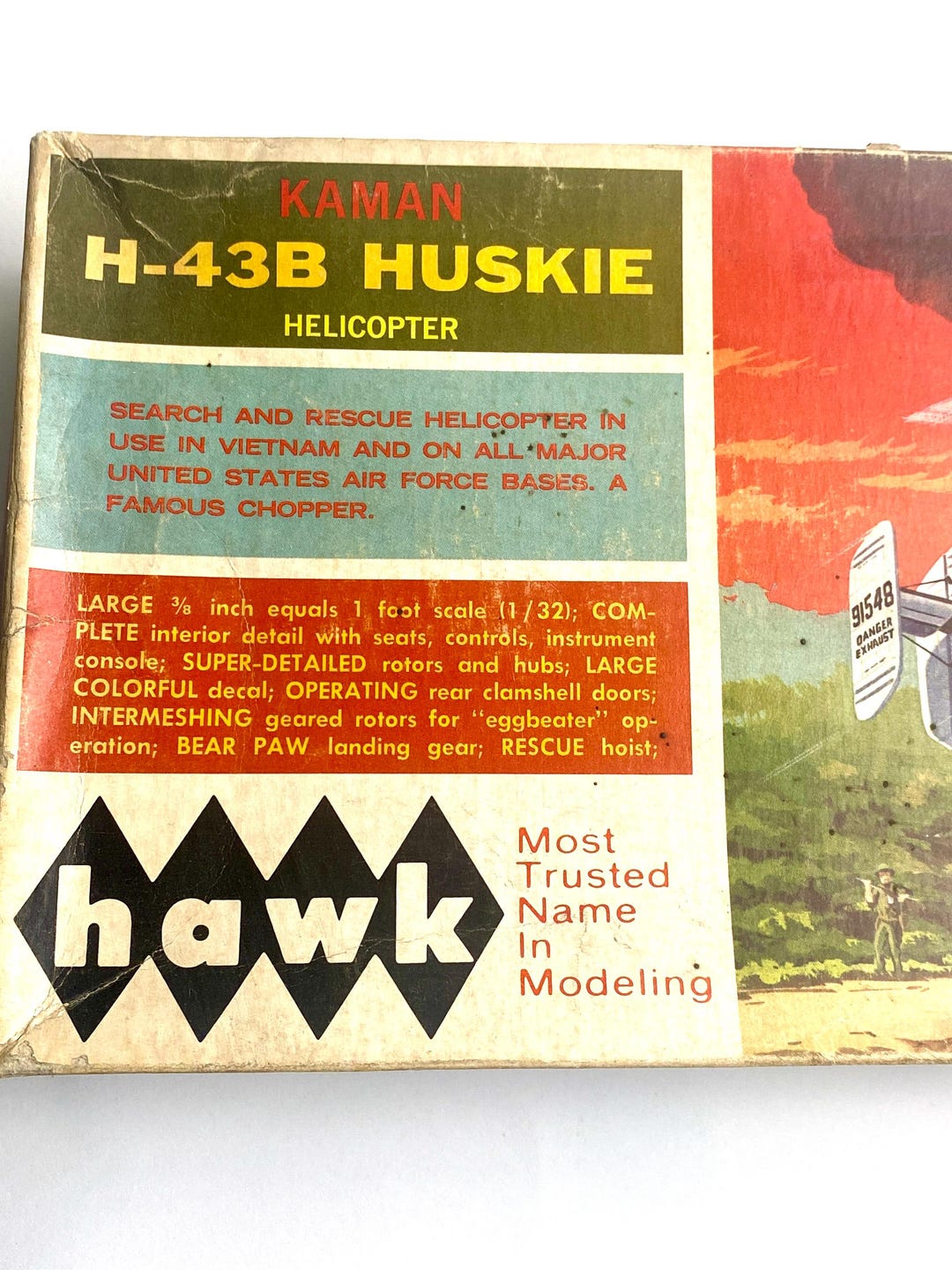 Hawk Kaman H-43B Huskie Helicopter, Helicopter Model Kit, Hawk Kit ...