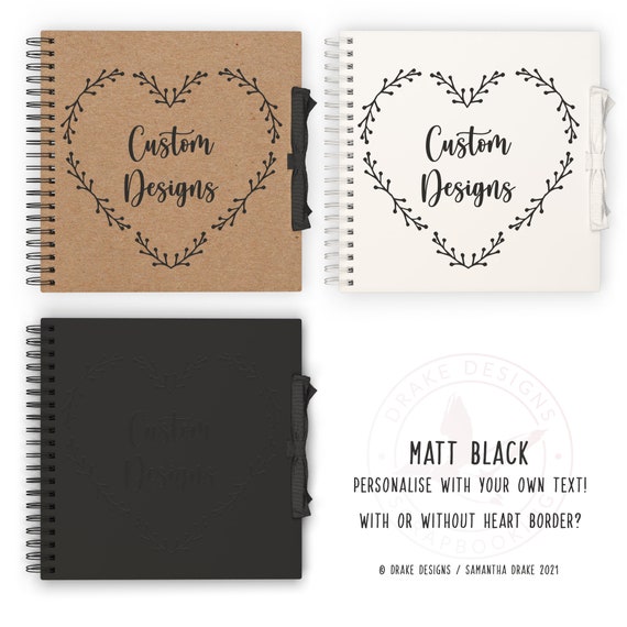 White Black Kraft Vintage Heart Design Flowers A3A4A5 Scrapbook Photo ...