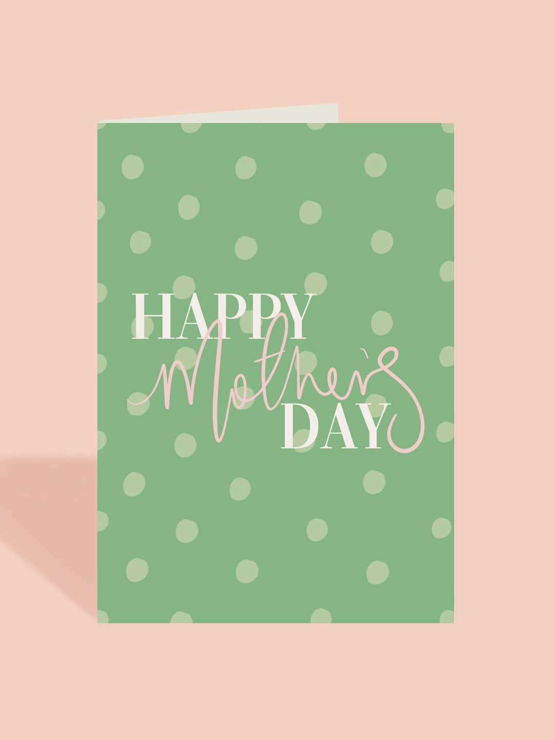 Happy Mothers Day Green Polka Dot Mothers Day Greetings Card A6 - Etsy