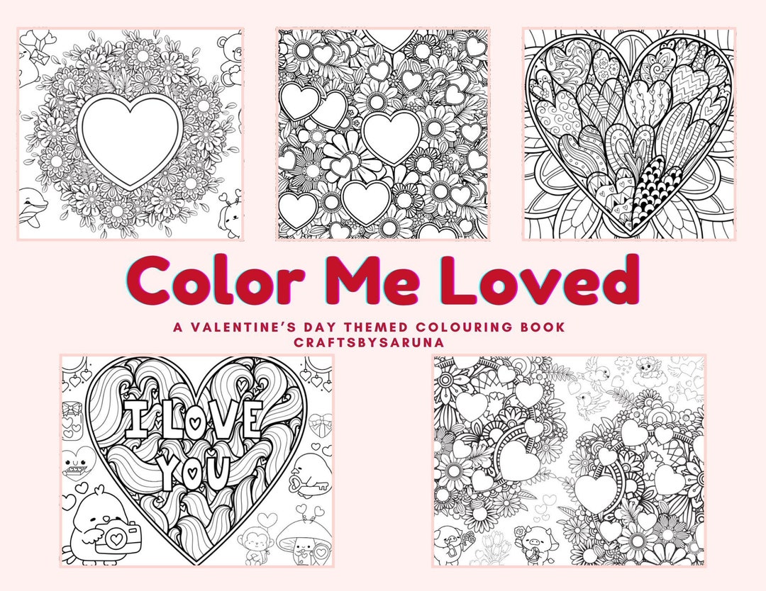 Valentine Day Coloring Book, Printable Valentine Coloring Pages ...