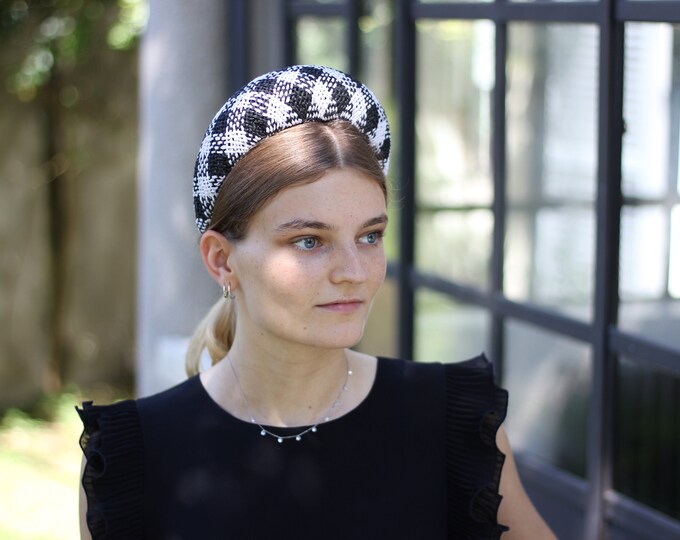 Black and White Headband, Halo Crown Headband, Vintage Style Headband ...