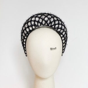 Black and White Halo Headband, Derby Halo Fascinator, Halo Crown ...