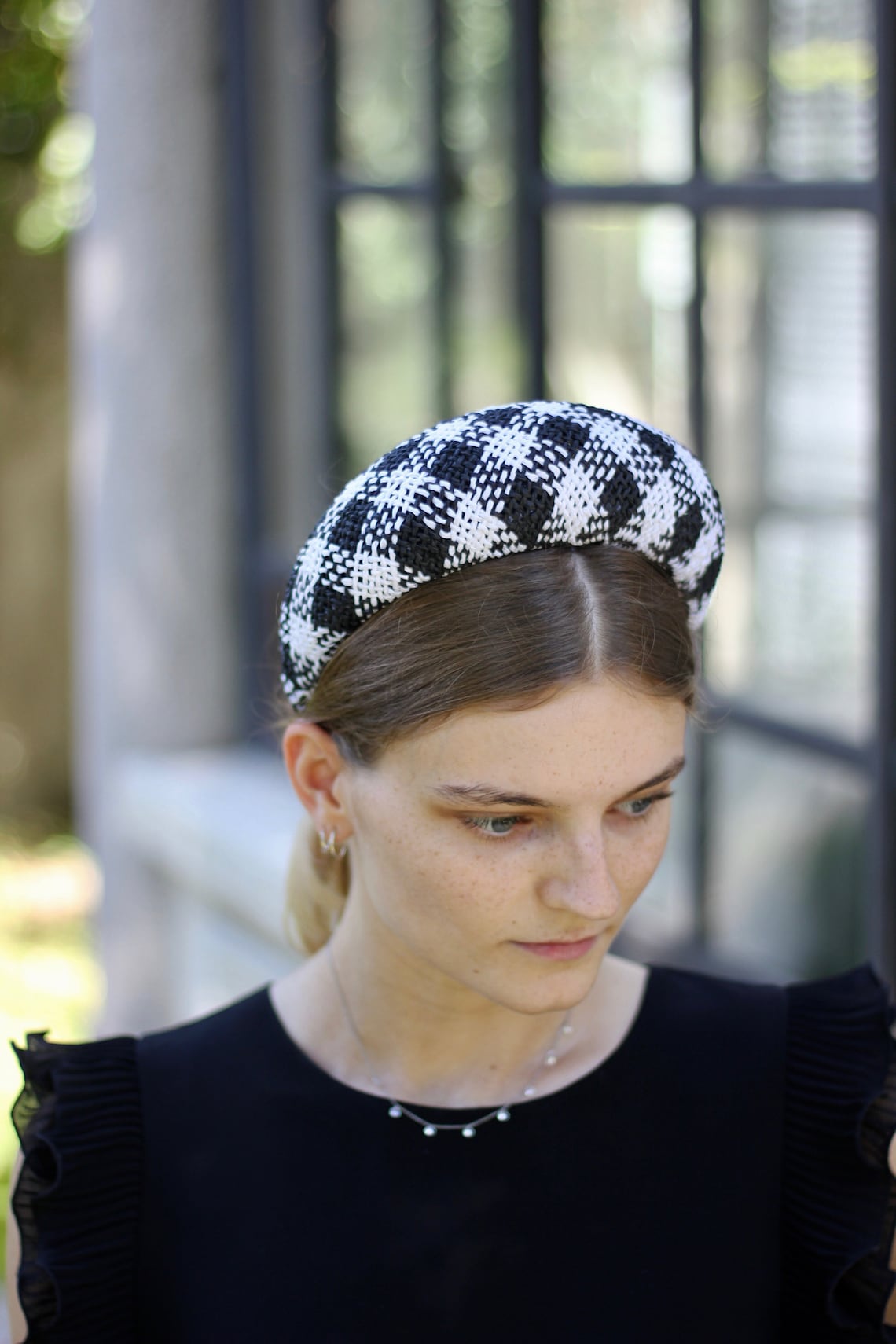 Black and White Headband Halo Crown Headband Vintage Style - Etsy