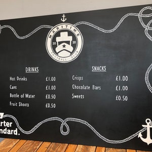 Customised Menu Boards Blackboards Chalkboards Hand Drawn Hand Finished ...