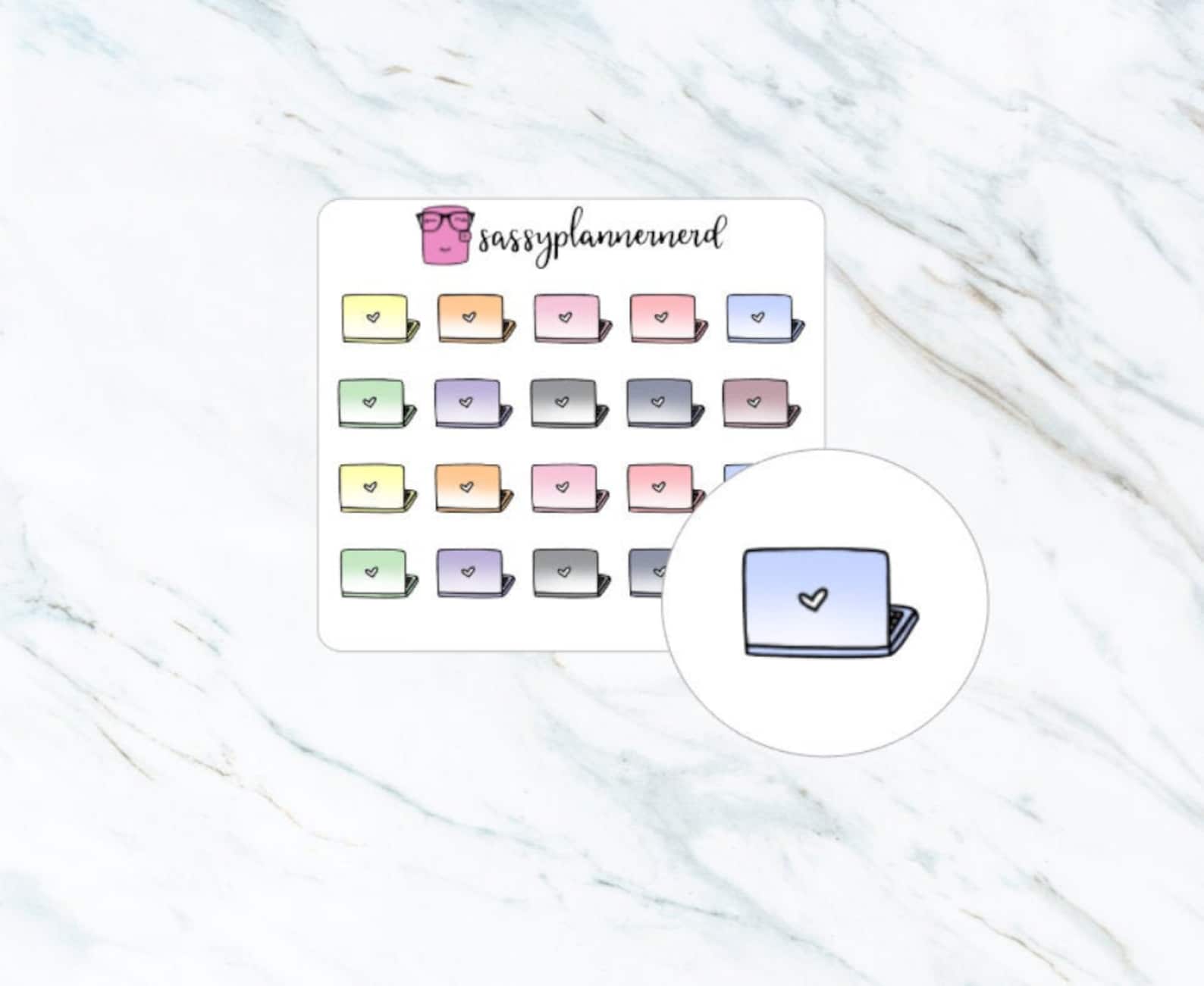 Laptop Doodle Stickers Doodle Stickers Hand Drawn Stickers - Etsy