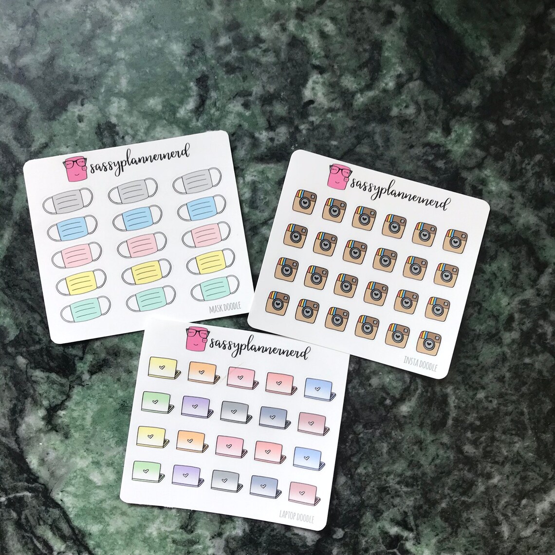 Laptop Doodle Stickers Doodle Stickers Hand Drawn Stickers - Etsy