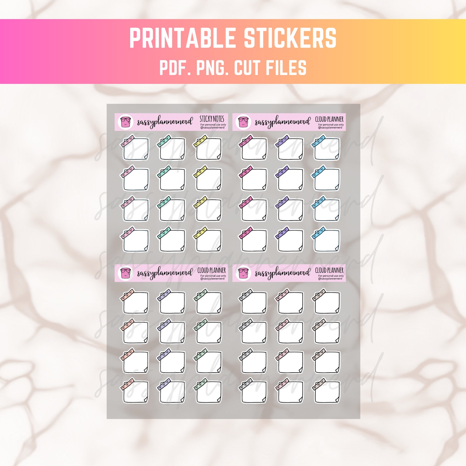 Printable Doodle Stickers, Coffee Mug, Planner Stickers, Png Stickers ...