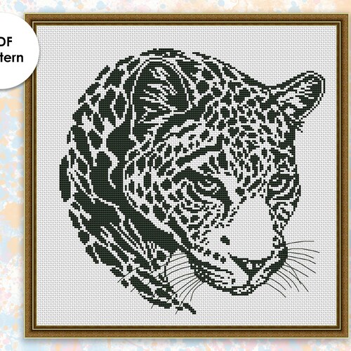 Leopard Cross Stitch Pattern 1 Instant PDF Download Leopard | Etsy