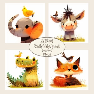 23 Clipart Animals for Nursery Decor. Birthday Decorations. Transparent ...