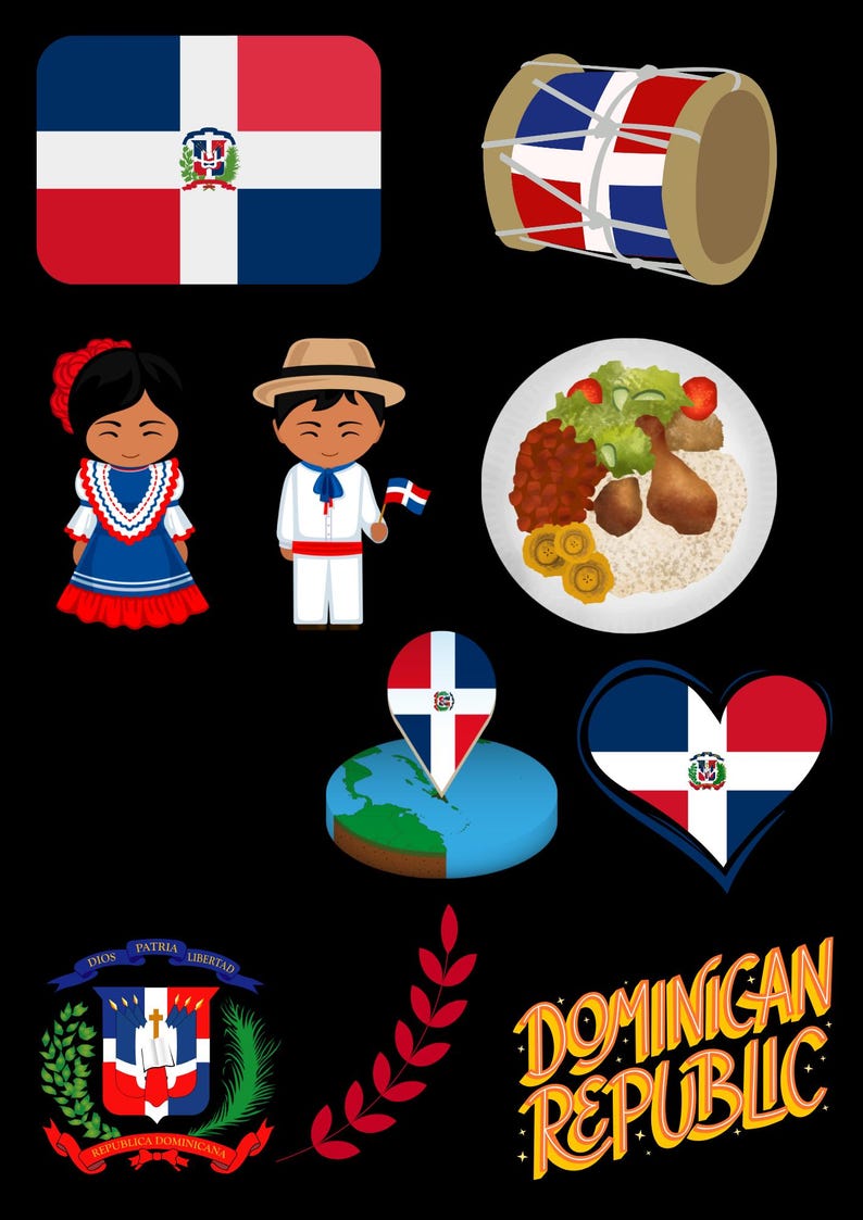 Dominican Republic Digital Stickers Printable - Etsy