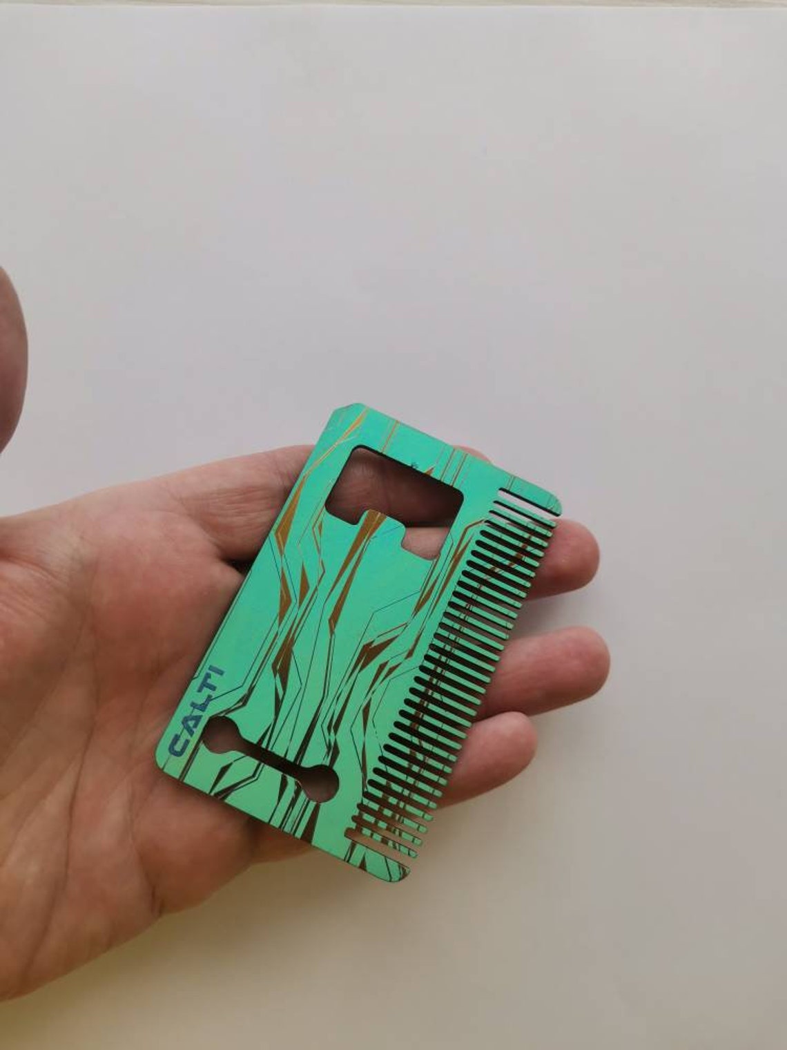 Titanium Card Size Beard Comb From Calti, Edc Tool, Tactical Tool, Edc ...