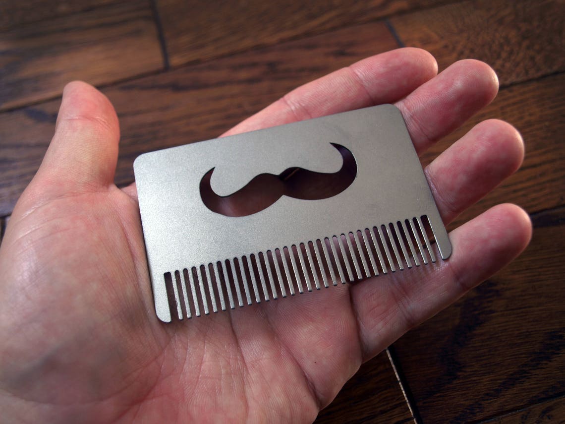 Titanium Mustache Comb From Calti Edc Tool Tactical Tool - Etsy