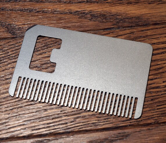 Titanium Card Size Mustache Comb From Calti Edc Tool - Etsy