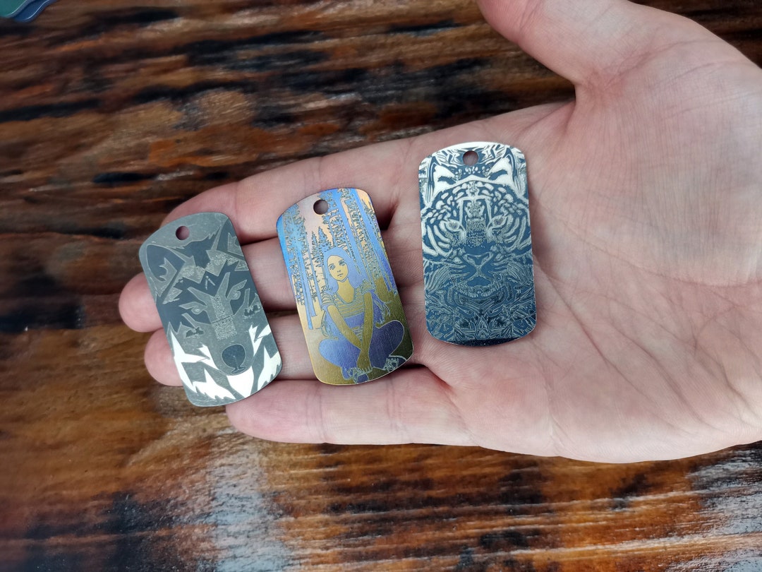 Custom Engraved Titanium Tag, Military Badge, Military Tag, Hypoalergic ...