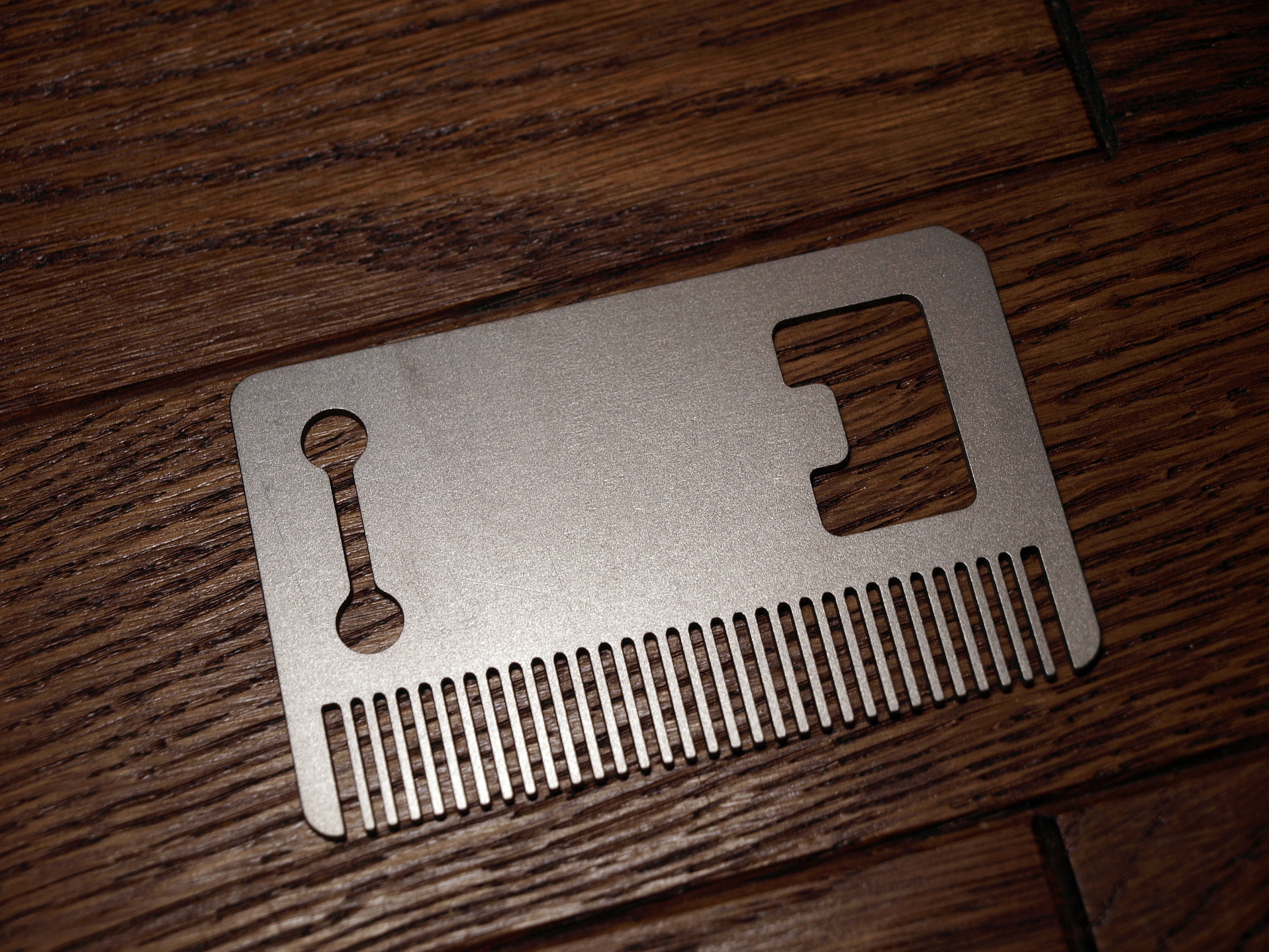 Titanium Card Size Beard Comb From Calti Edc Tool Tactical | Etsy