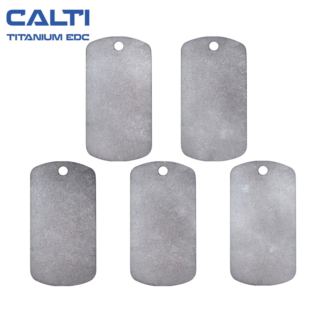 Set of 5 Anodized Titanium Tags: Hypoallergenic Military Badges - Etsy