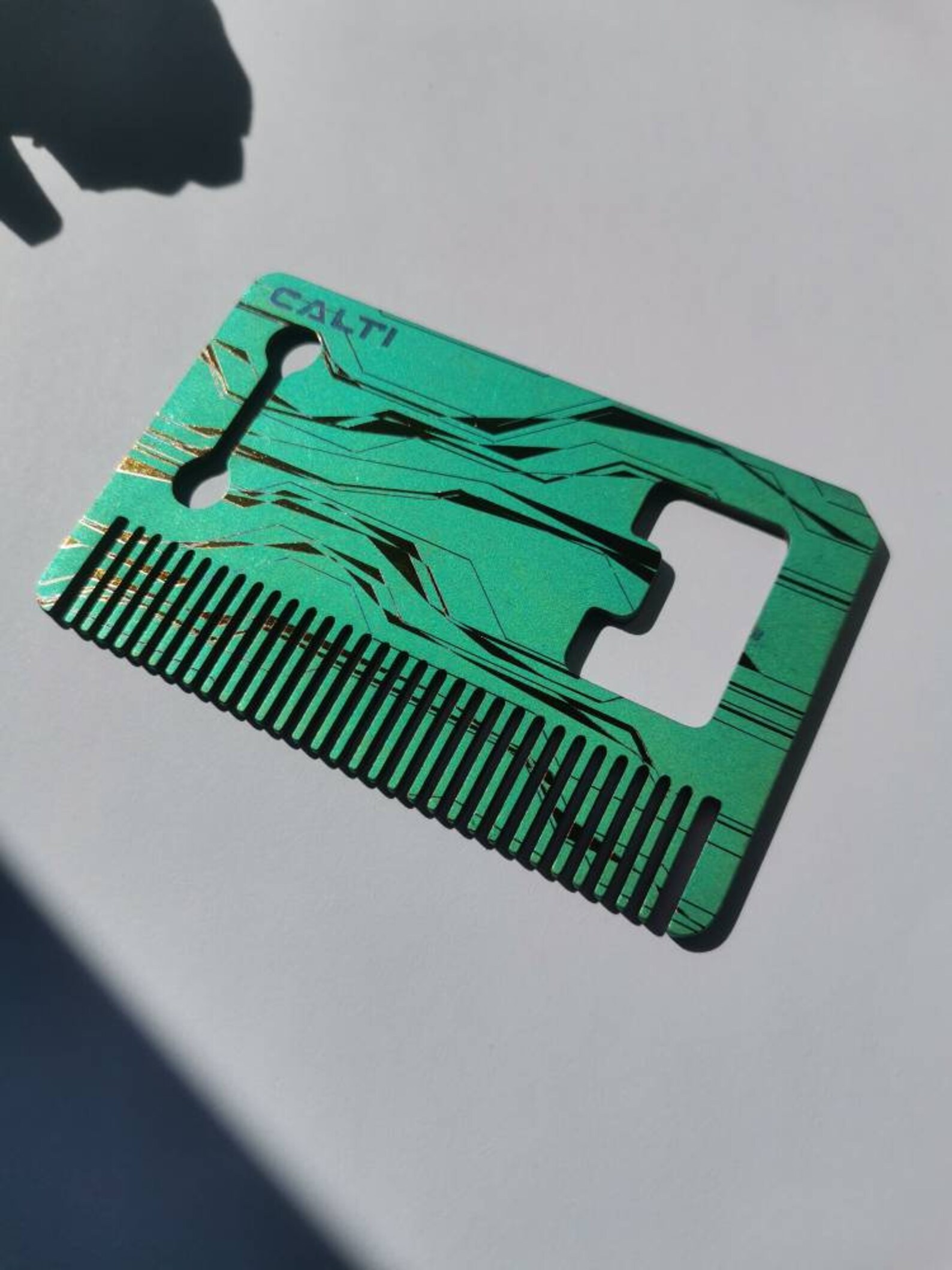 Titanium Card Size Beard Comb From Calti, Edc Tool, Tactical Tool, Edc ...