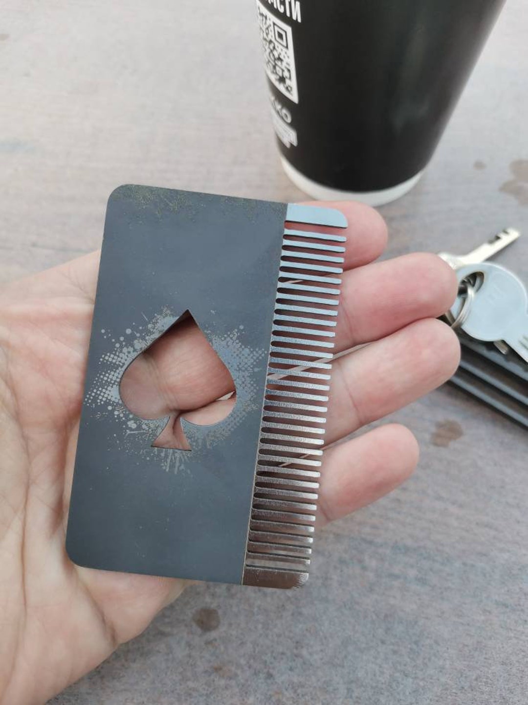 Titanium Card Beard Comb, Calti EDC Wallet Tool - Etsy