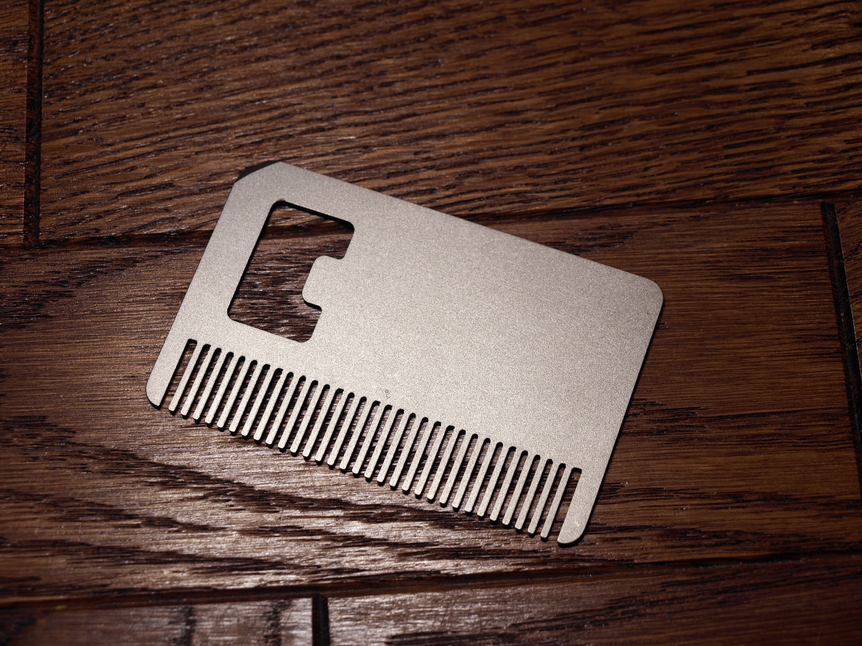 Titanium Card Size Mustache Comb From Calti Edc Tool - Etsy