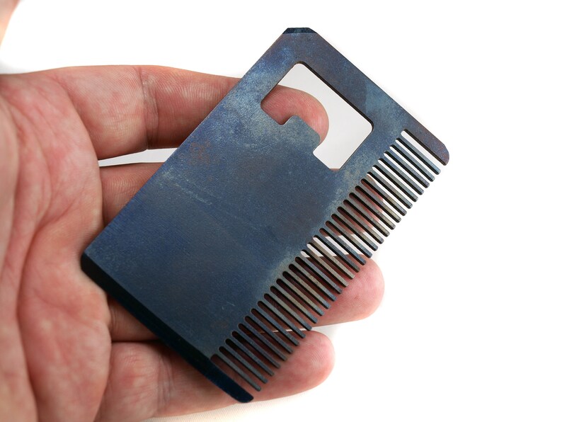 Titanium Card Size Mustache Comb From Calti Edc Tool - Etsy