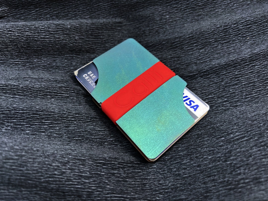 Anodized Titanium Minimalist Wallet: RFID Blocking Cardholder, Gift Box ...