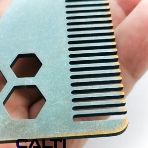 Custom Titanium Mustache Comb, EDC Multitool - Etsy