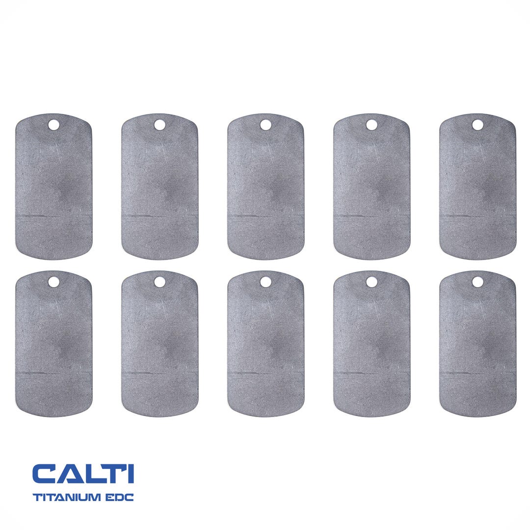 Set of 10 Titanium Tags: Hypoallergenic Military Badges - Etsy