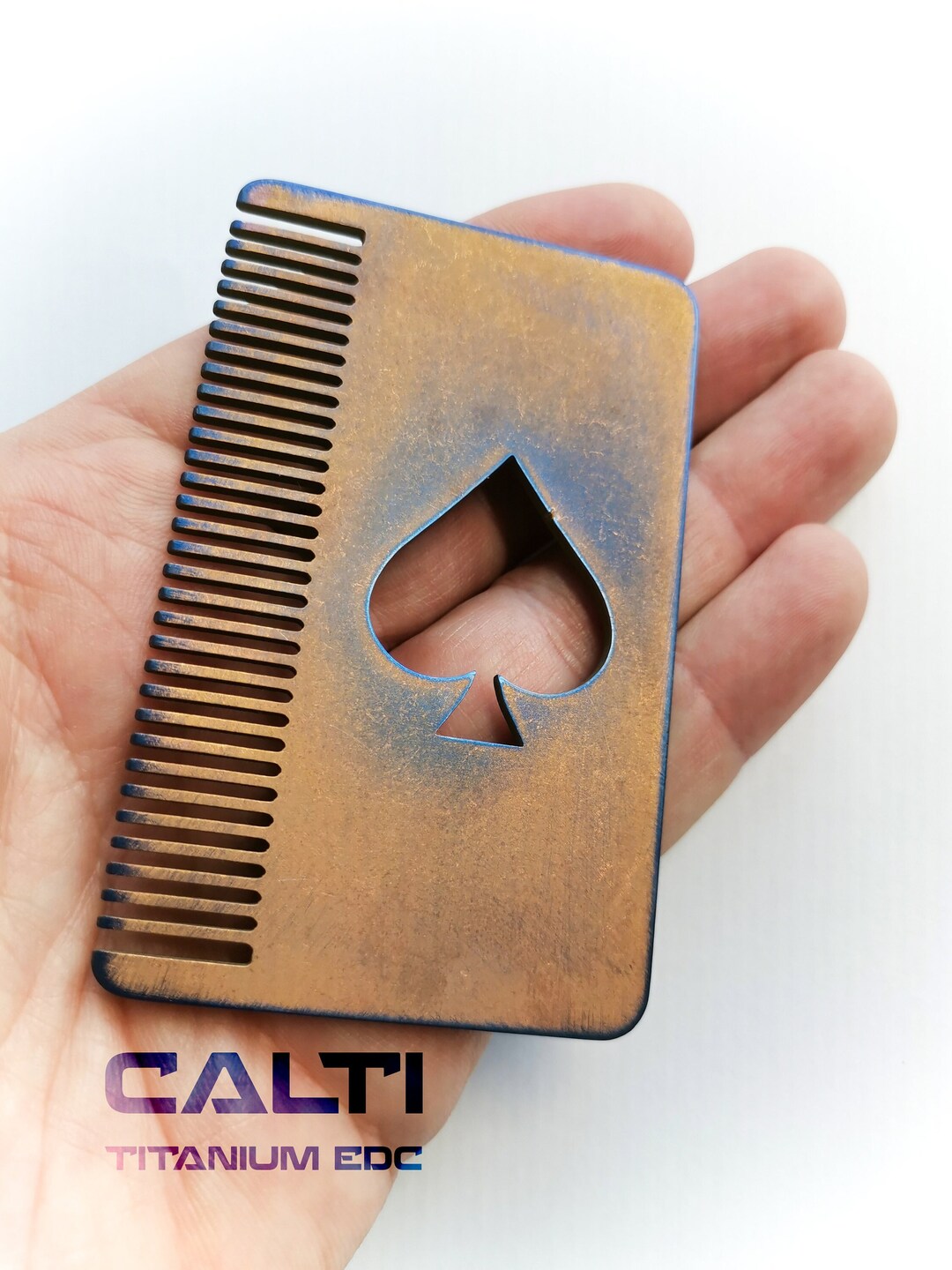 Calti Titanium Beard Comb, Card Size EDC Tool - Etsy