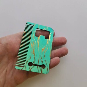 Titanium Card Size Beard Comb From Calti, Edc Tool, Tactical Tool, Edc ...