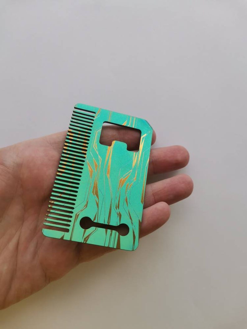 Titanium Card Size Beard Comb From Calti, Edc Tool, Tactical Tool, Edc ...