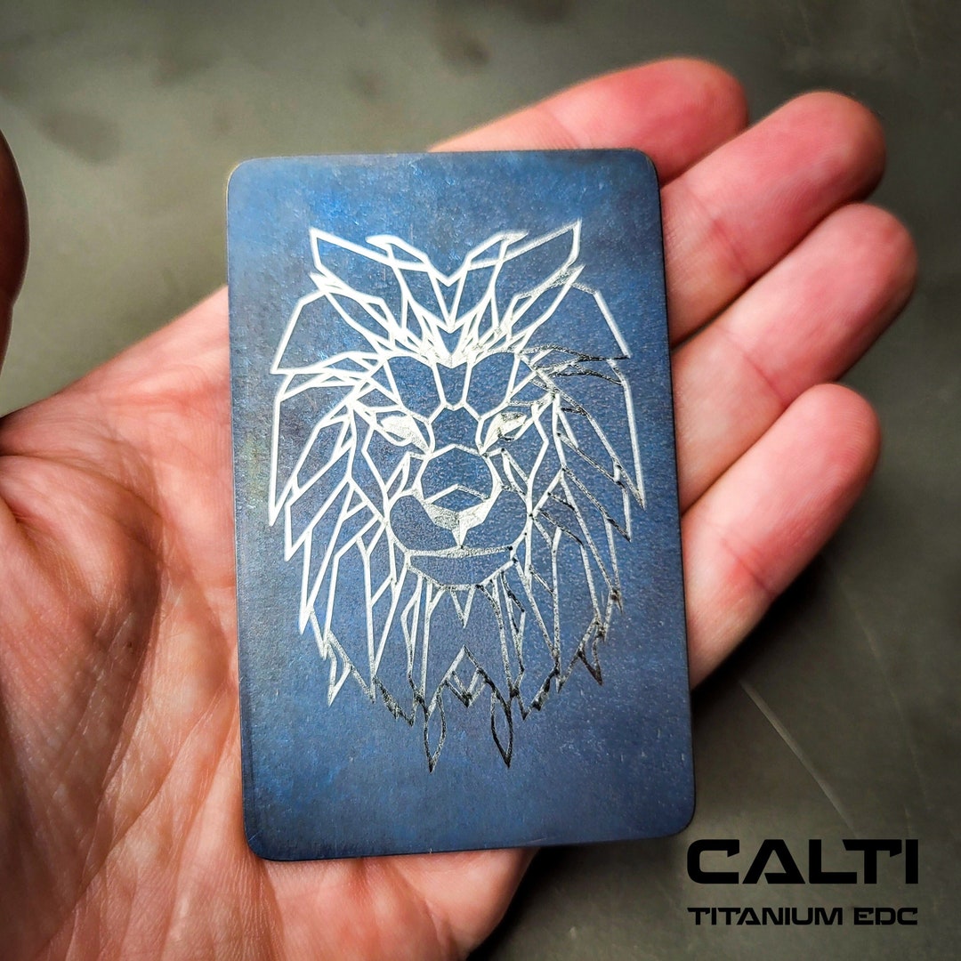 Custom Titanium RFID Blocking Card, Splash Anodized Poly Animal Design ...