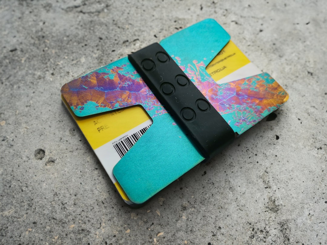 Custom Splash Anodized Titanium Minimalist Wallet Cardholder, for Men ...