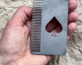 Titanium Card Size Beard Comb From Calti Edc Tool Tactical | Etsy