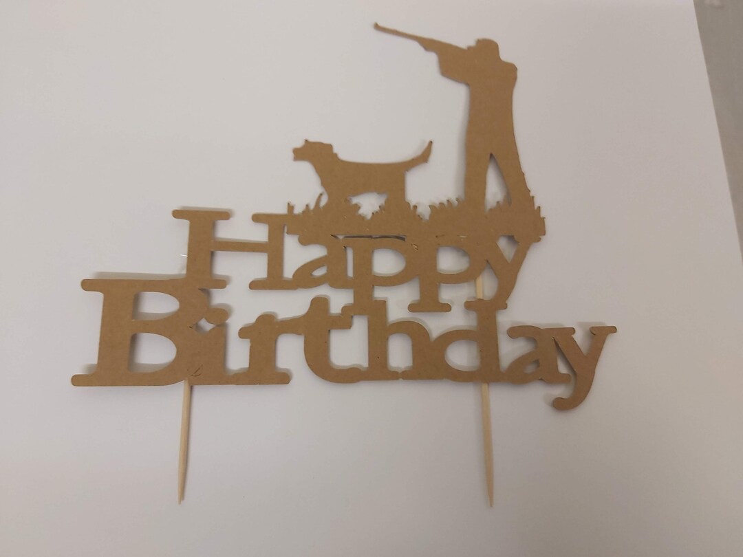 Gun and Gundog Happy Birthday Card Topper for Cake - Etsy