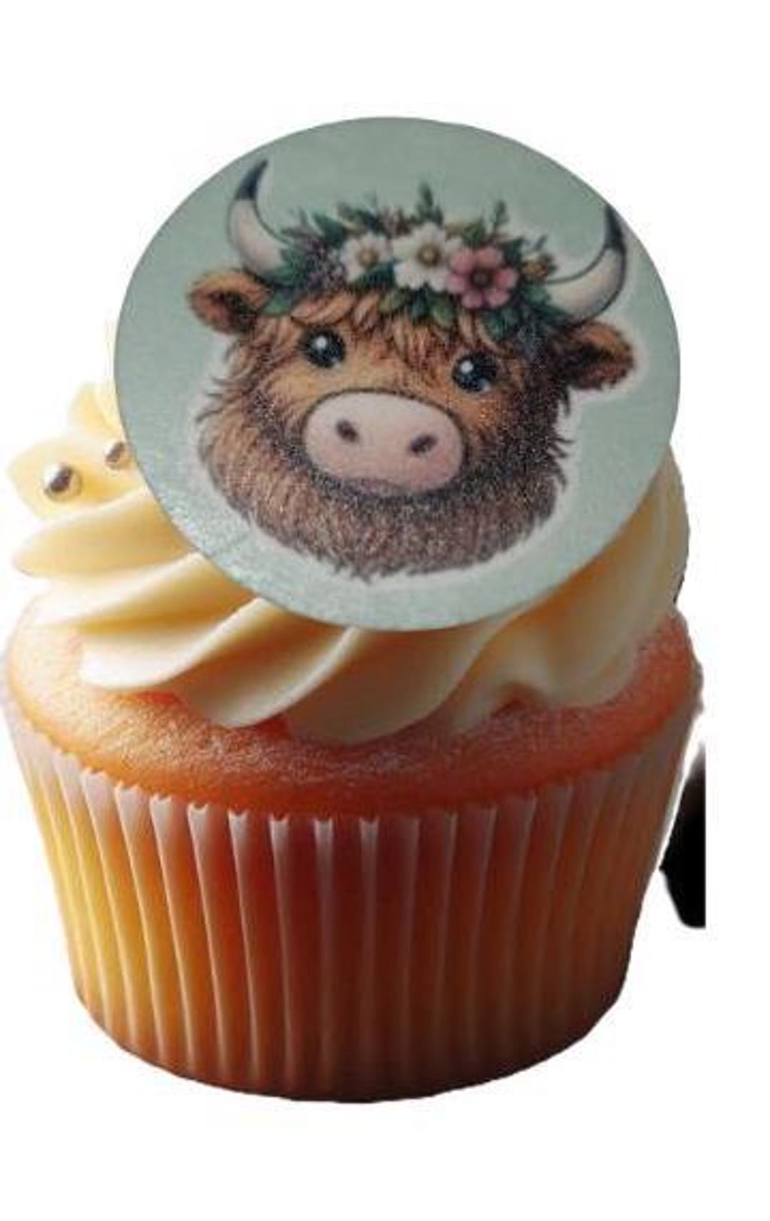 Highland Cow Edible Card Cupcake Toppers Printed With Edible Ink.pack ...