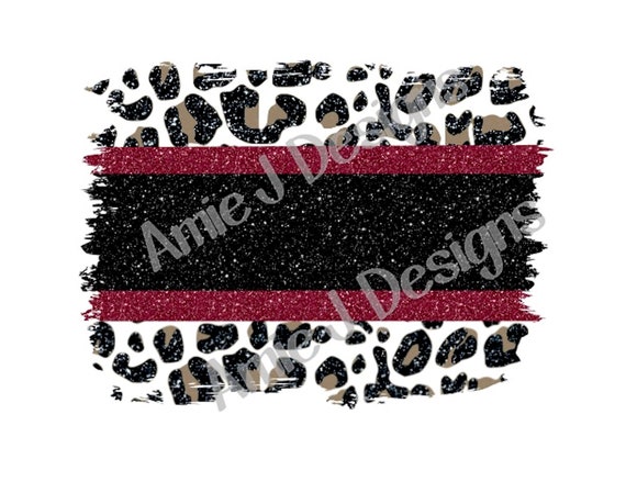 Black Maroon Distressed Glitter Leopard Distressed Rectangle | Etsy