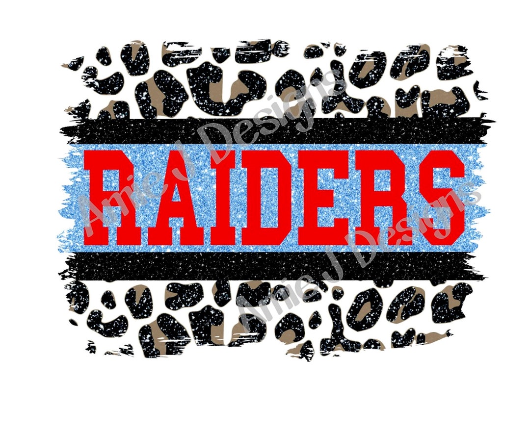 Raiders Blue Red Center Glitter Leopard Distressed Rectangle - Etsy
