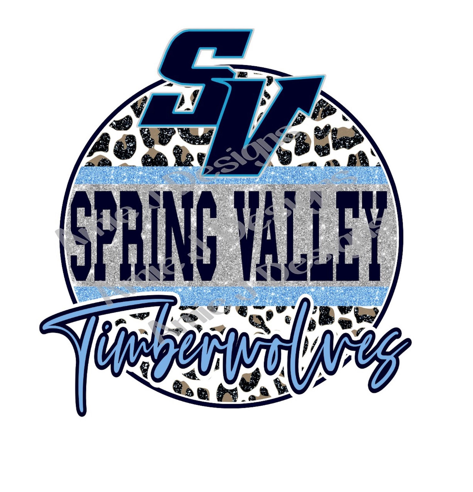 Spring Valley Timberwolves Mascot Version Glitter West - Etsy