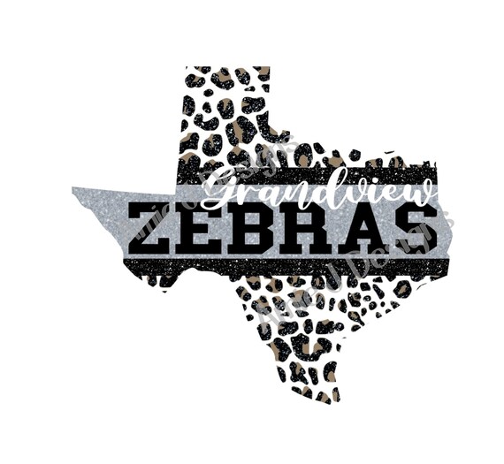 Grandview Zebras Schwarz und Silber Glitzer Texas PNG | Etsy