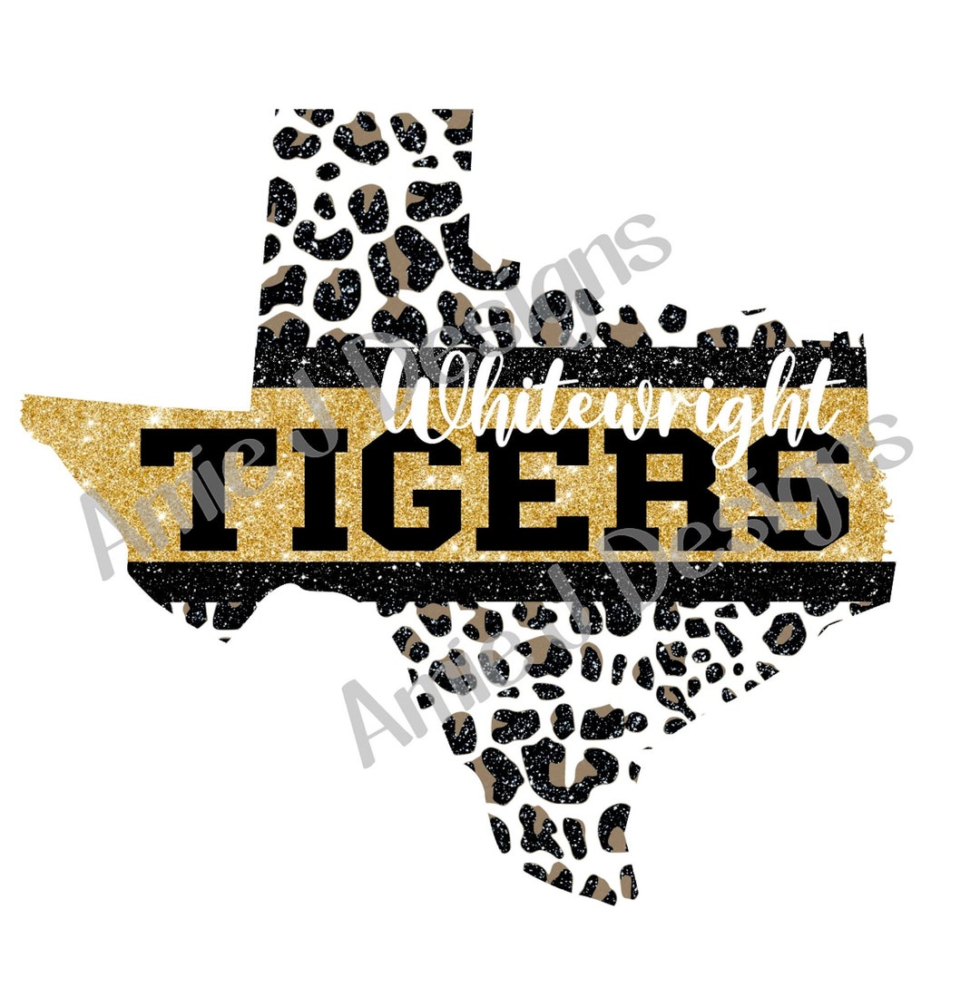 Whitewright Tigers Black and Gold Glitter Texas PNG - Etsy